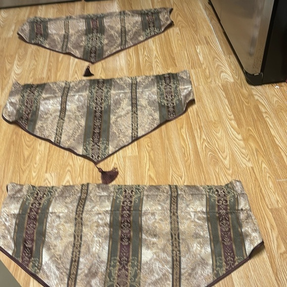 Accents | 3 Matching Custom Made Window Toppers 36x24 Gold Burgundy Bit ...